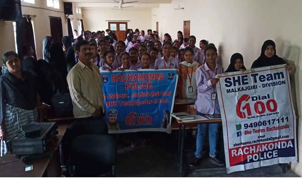 SHE Team meets college students at Megha Degree College