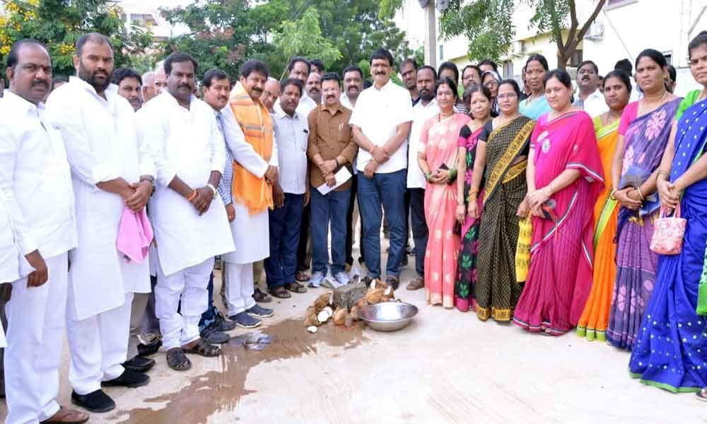 MLA Mynampally Hanumantha Rao launches development works