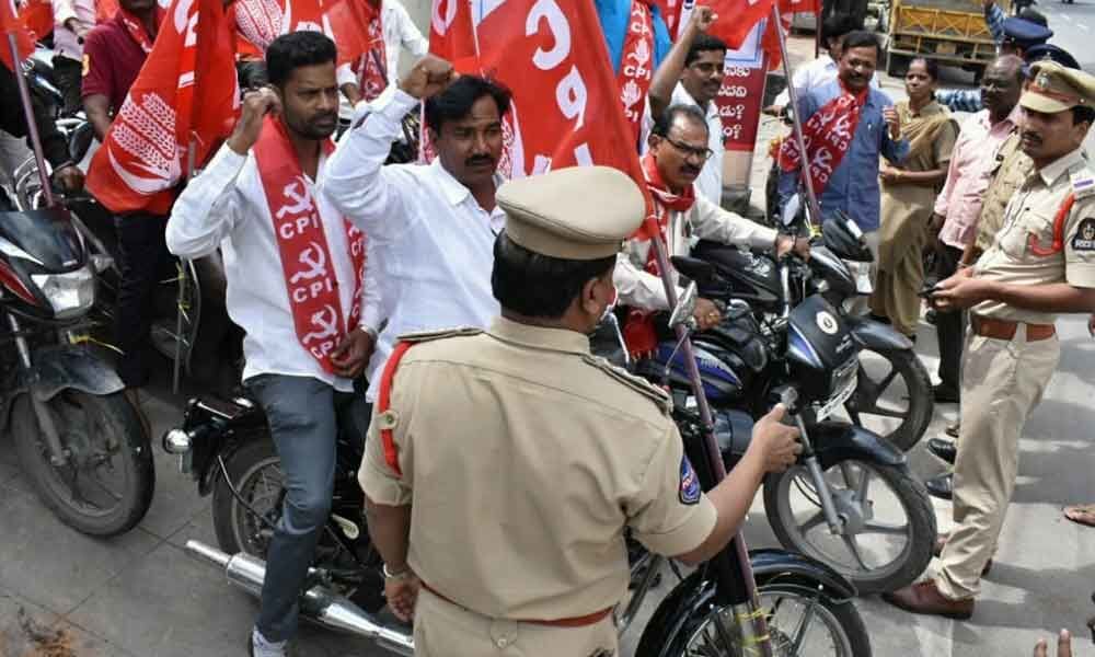 CPI bike rally backing RTC strike thwarted