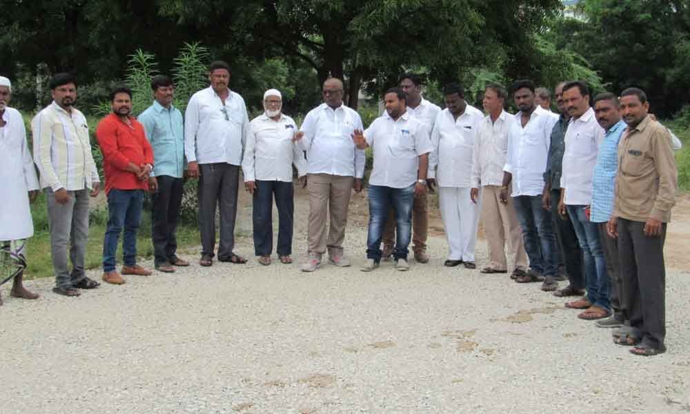 Corporator Pannala Devender Reddy inspects Idgah development works
