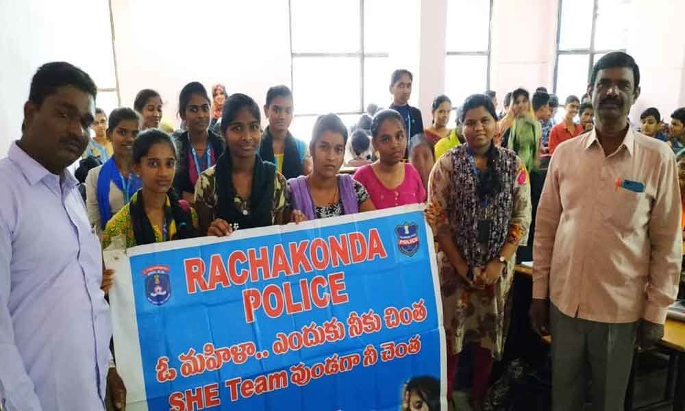 Awareness drive by She Team at Habsiguda