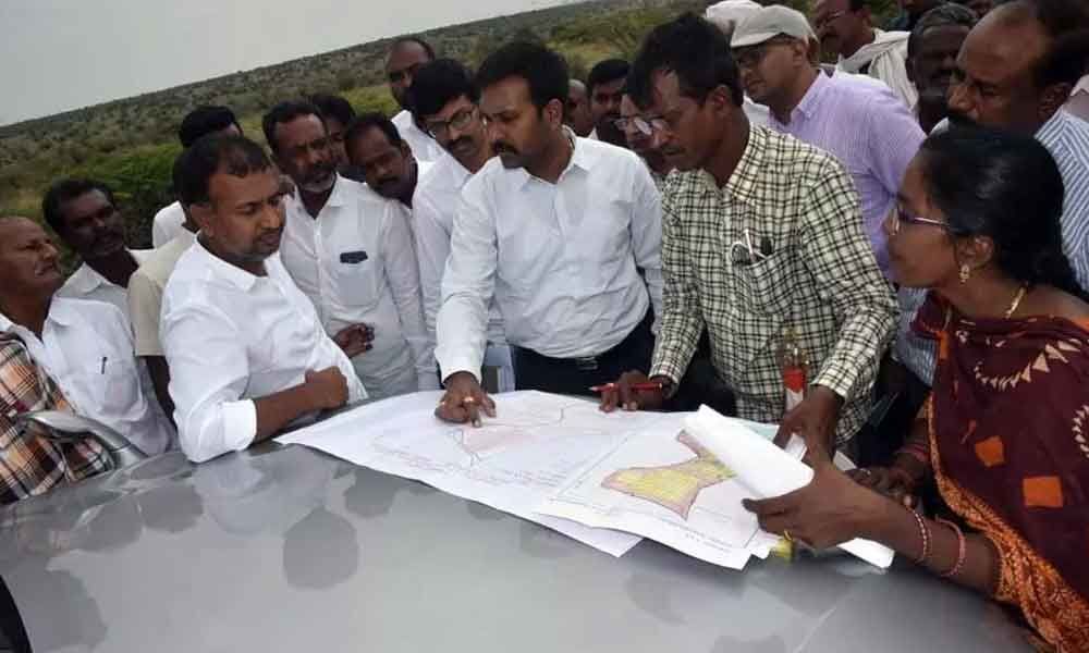 MLA Dr M Sudheer Reddy visits site for steel plant in Kadapa