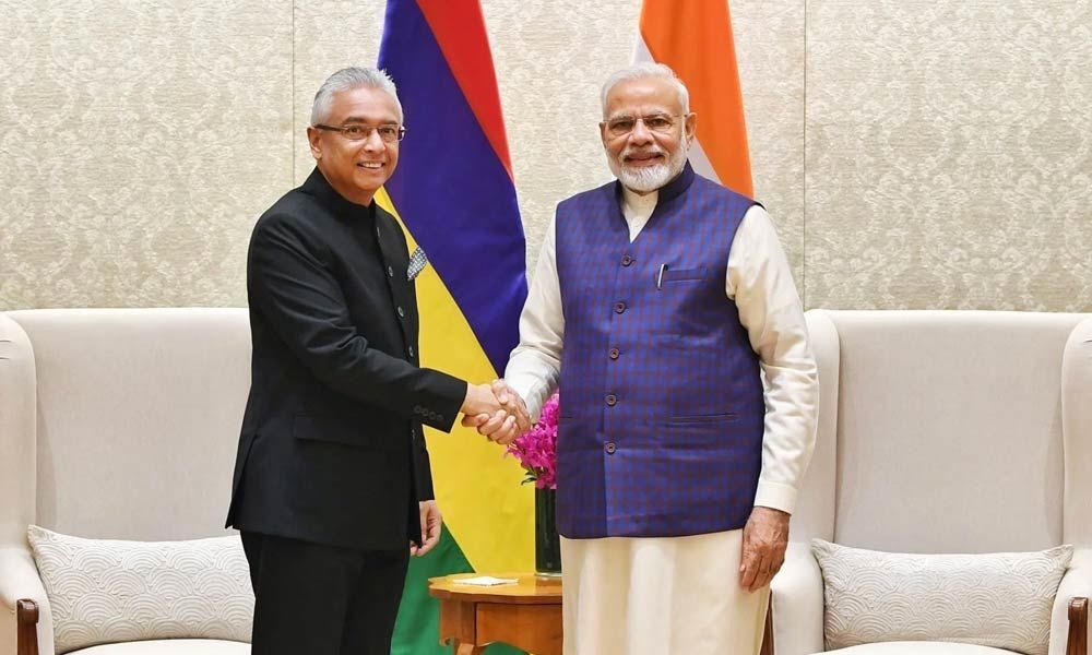 After re-election victory, Mauritius PM meets Modi