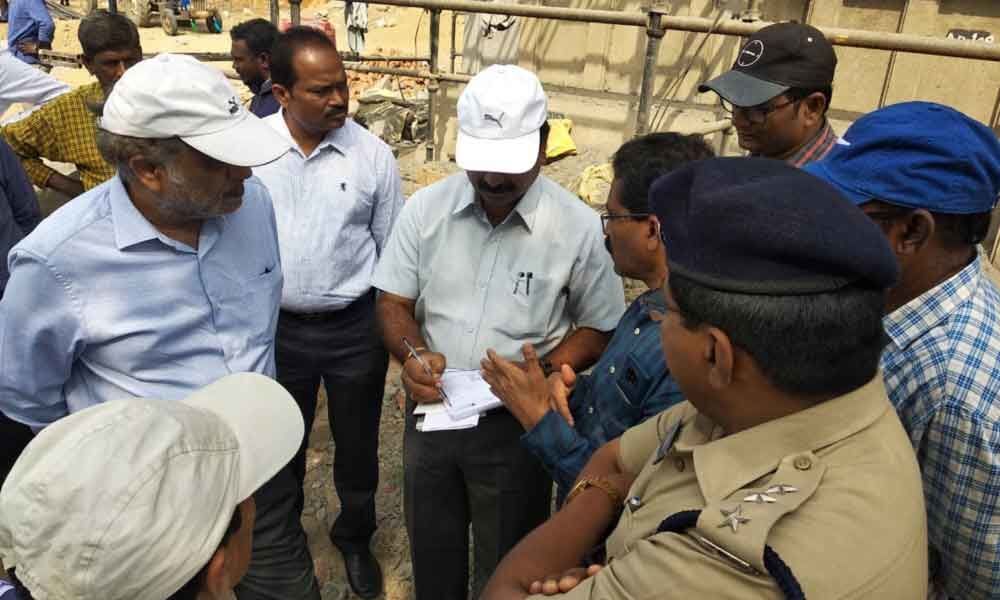 R&B Chief Engineer Ravinder Rao inspects Yadadri road works