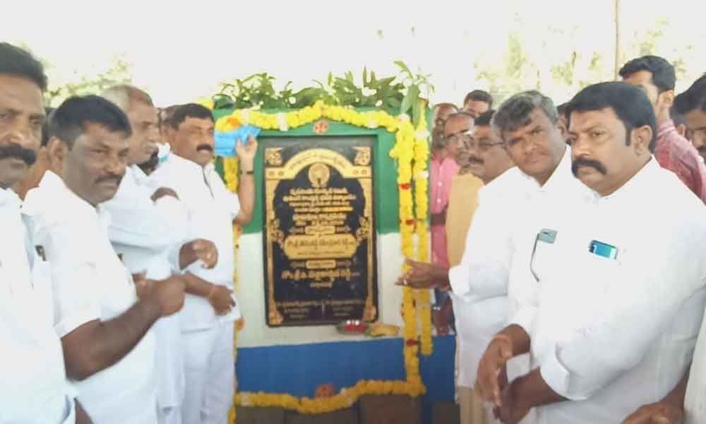 MLA P Ravindranath Reddy lays foundations for development works in Kadapa