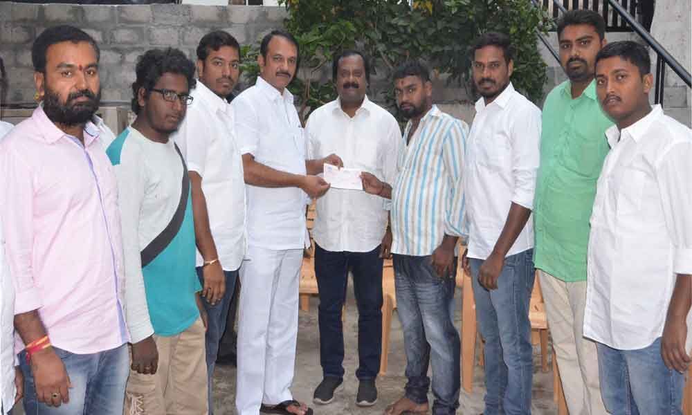 MLA Devireddy Sudheer Reddy presents CMRF cheques