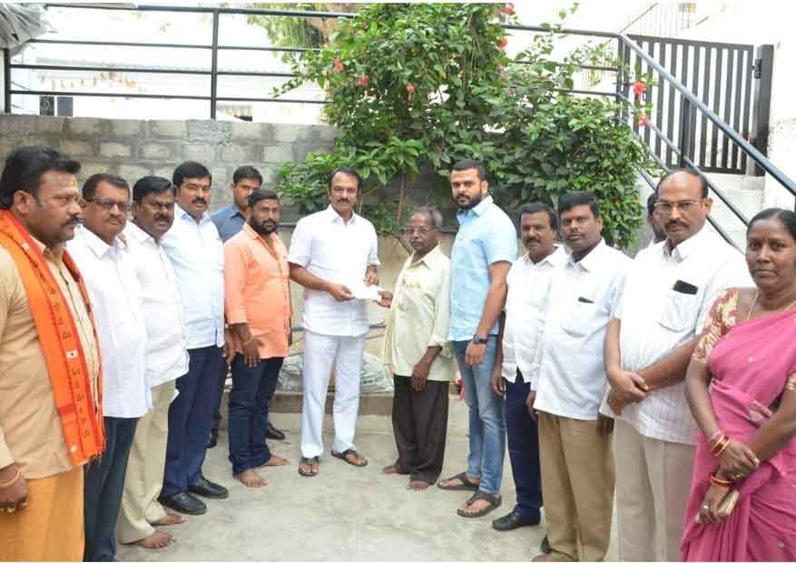 MLA Devireddy Sudheer Reddy handed over a CMRF Cheque In Hayatnagar