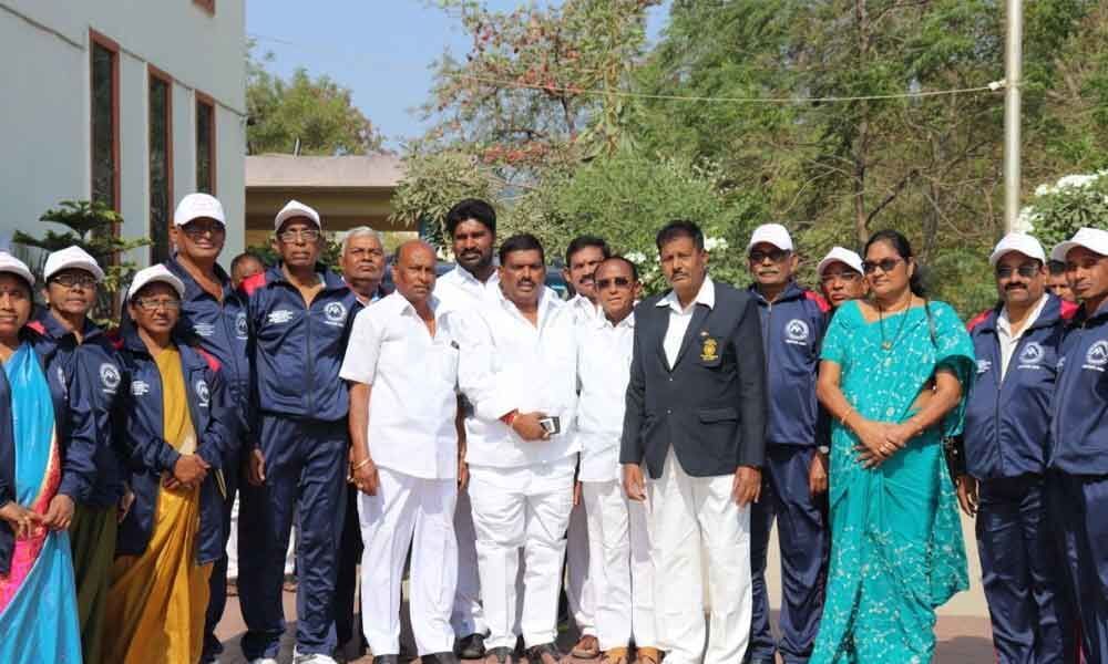 Hyderabad: MLA Gudem Mahipal Reddy hands over track suits to athletes ...