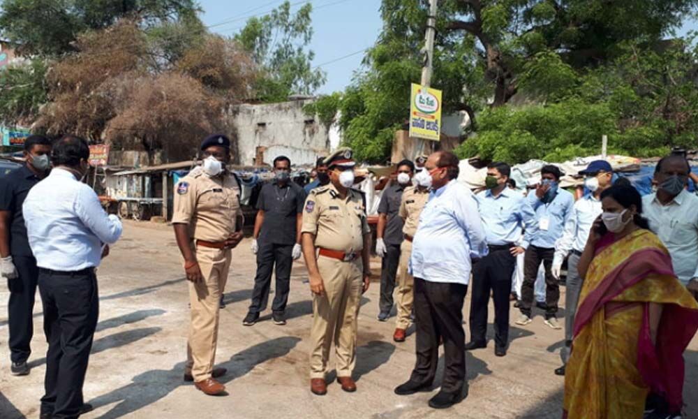 Telangana CS, DGP inspect containment regions in Suryapet