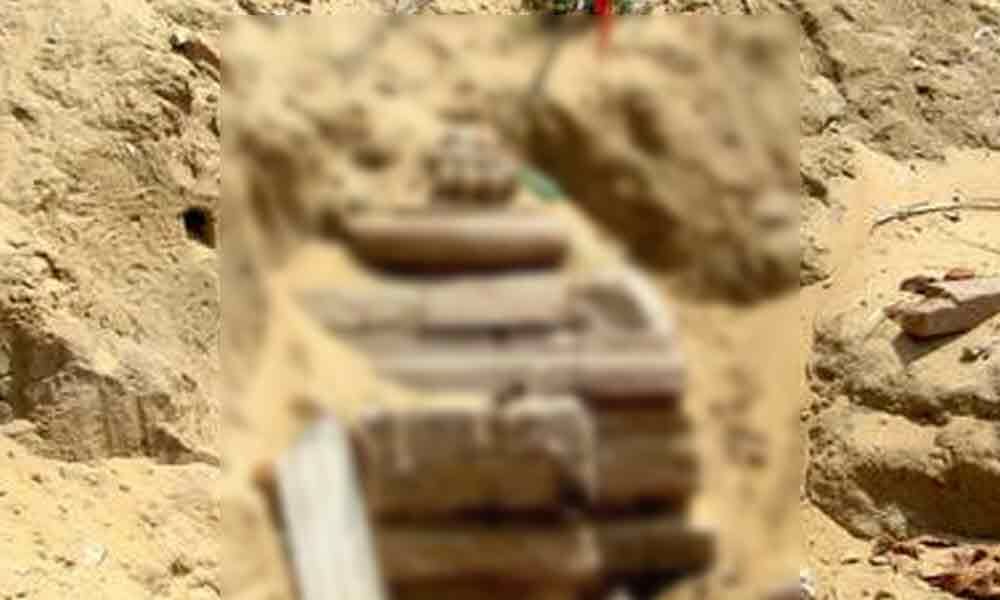 Nellore: Buried temple surfaces during sand quarrying
