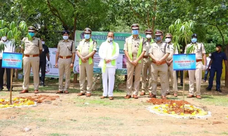 Home Minister Mohd Mahmood Ali participating in the Haritha Haram programme