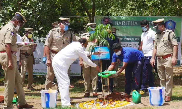 Home Minister Mohd Mahmood Ali participating in the Haritha Haram programme