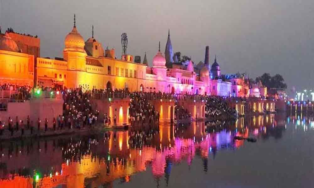 Ayodhya houses painted yellow for 'bhumi pujan' event