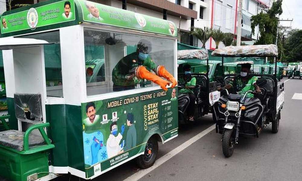 Andhra Pradesh: 32 e-vehicles donated by Tamil Nadu firm flagged off