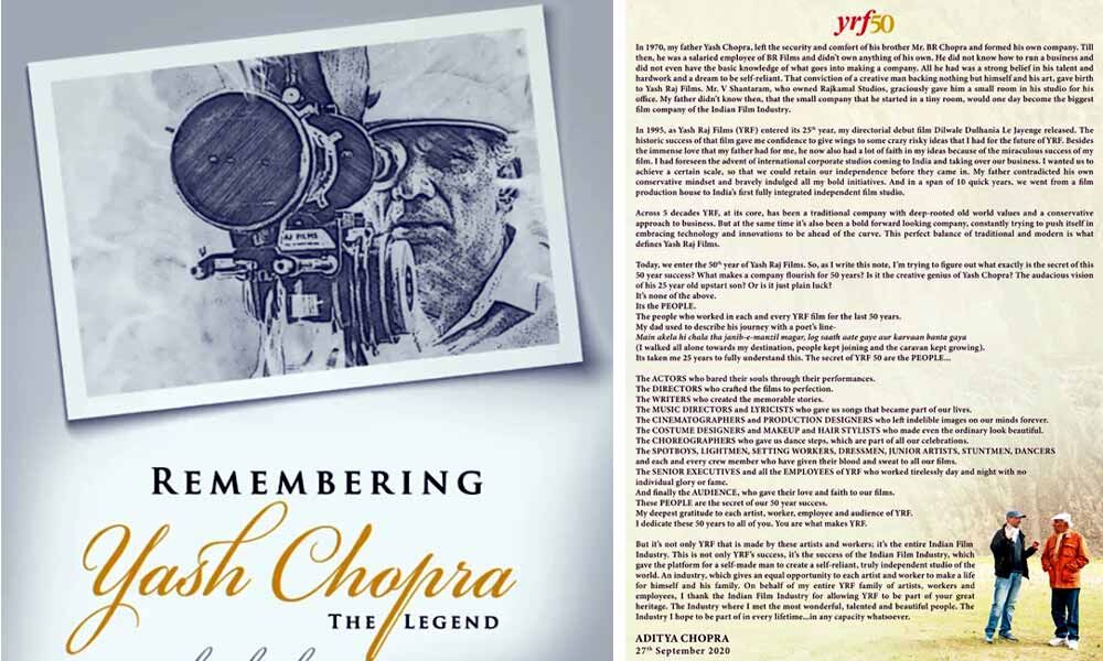 YRF 50: Aditya Chopra Unveils The New Logo Of Yash Raj Films On This ...