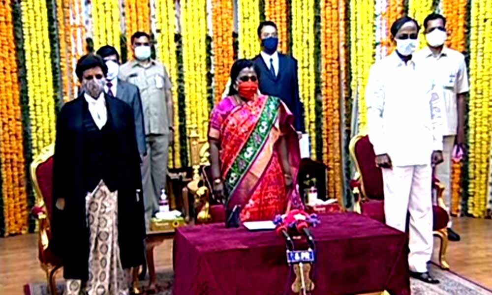 Justice Hima Kohli takes oath as CJ of Telangana high court