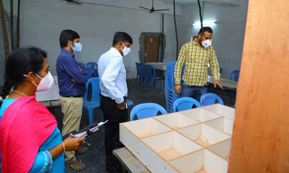 Collector RV Karnan inspects counting centres in Khammam