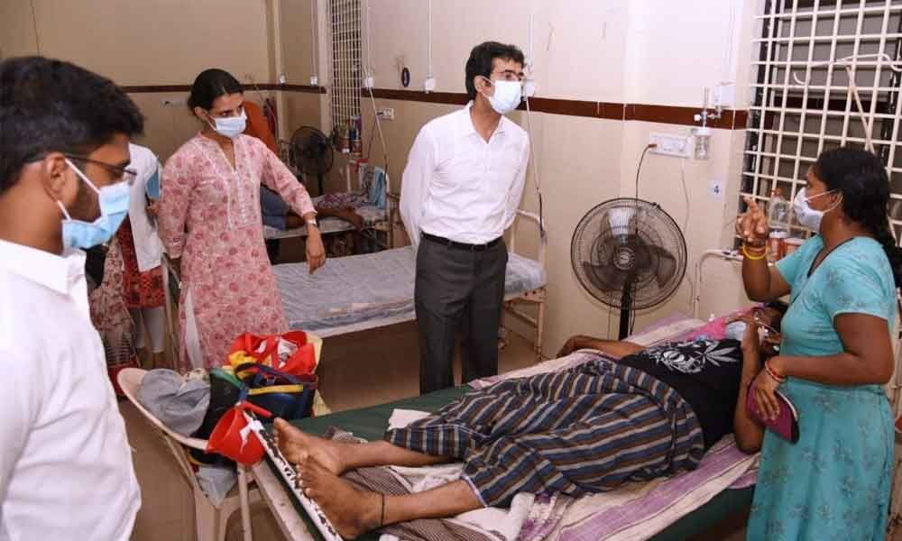 Kakinada: Collector D Muralidhar Reddy interacts with black fungus patients