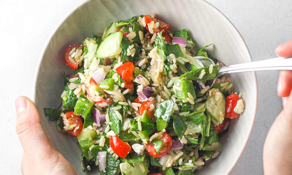 Mediterranean Brown Rice Salad: Filing, Gluten-free Dish