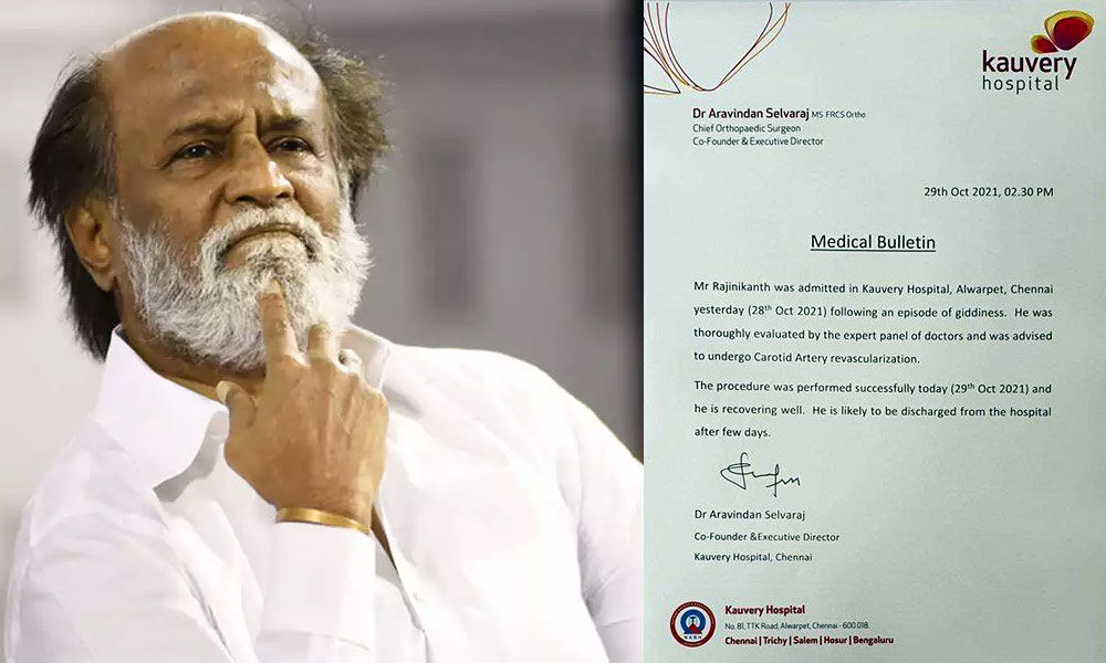 Rajinikanth Undergoes A Surgery; Hospital Shares A Health Bulletin