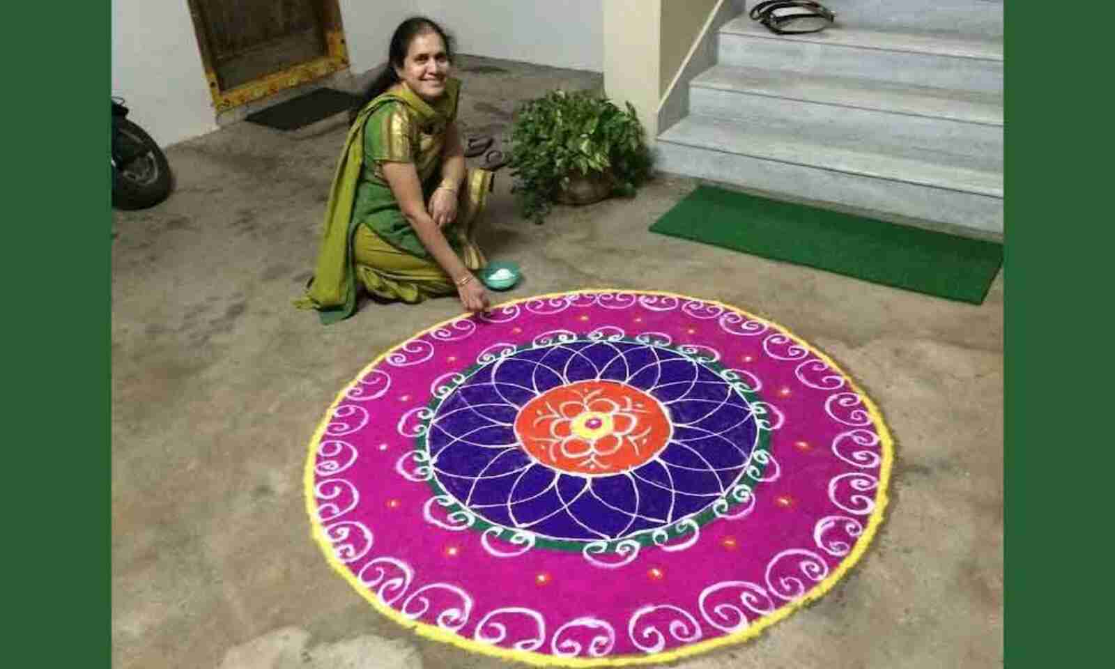 Simple Rangoli Designs For Competition With Dots