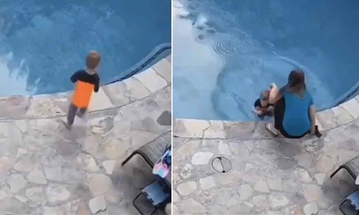 Watch The Trending Video Of A Mother Saving His Child From Getting Drowned