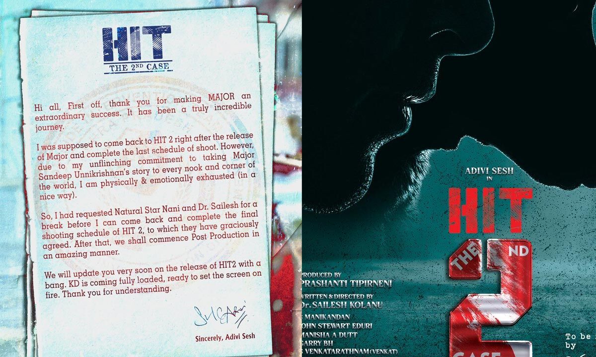 Adivi Sesh Confirms That 'HIT 2' Final Schedule Will Begin In The Next ...