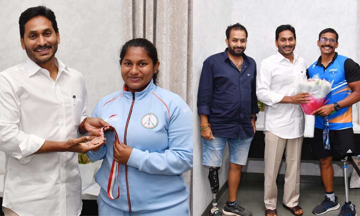 Sportspersons meet CM YS Jagan Mohan Reddy