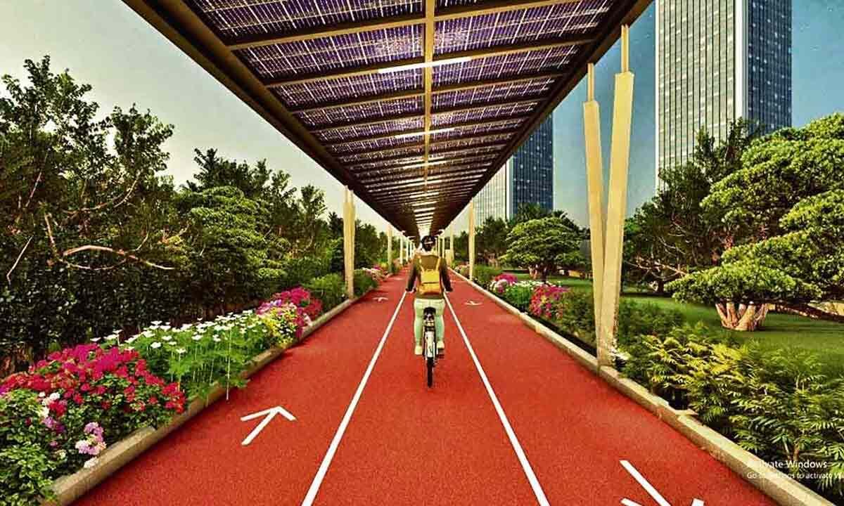 Cycle track with solar roof; KTR to lay foundation today