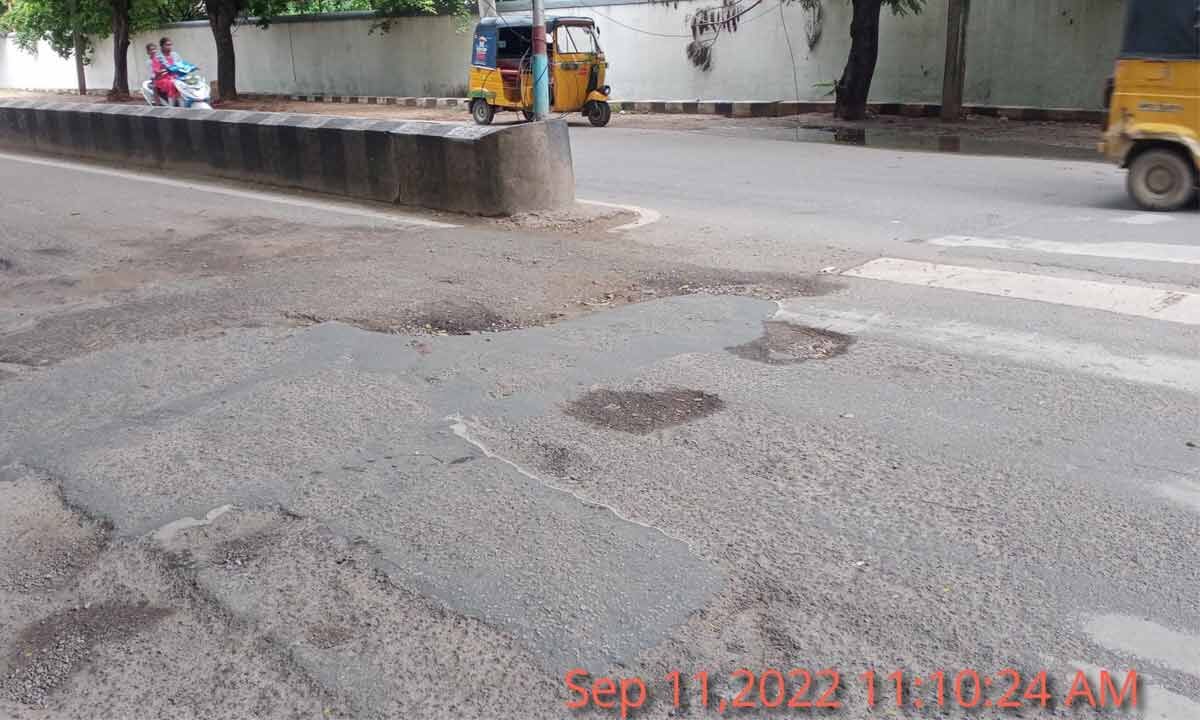 Rain-damaged roads cry for attention in pilgrim city