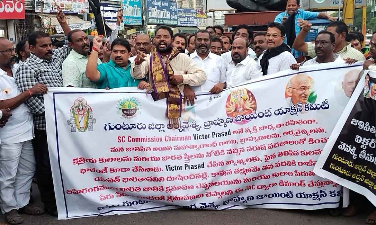 AP SC panel chief Victor Prasad comments spark protest