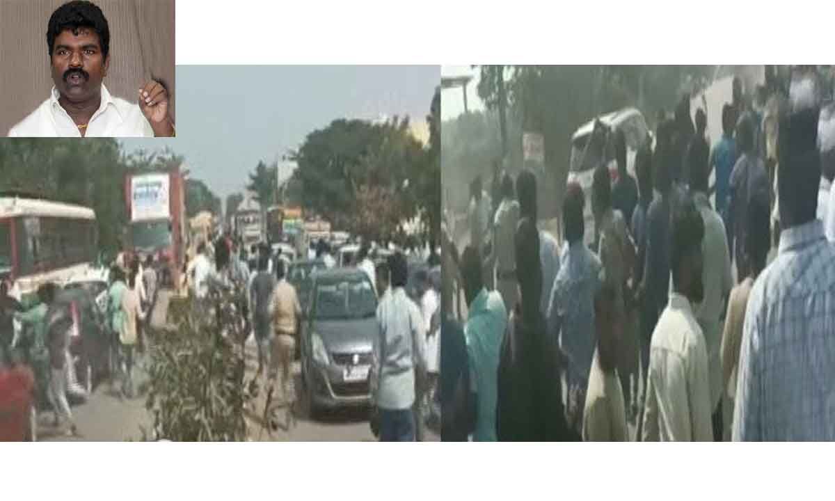 MLA Balakishan's convoy attack in Gundlapalli viiage
