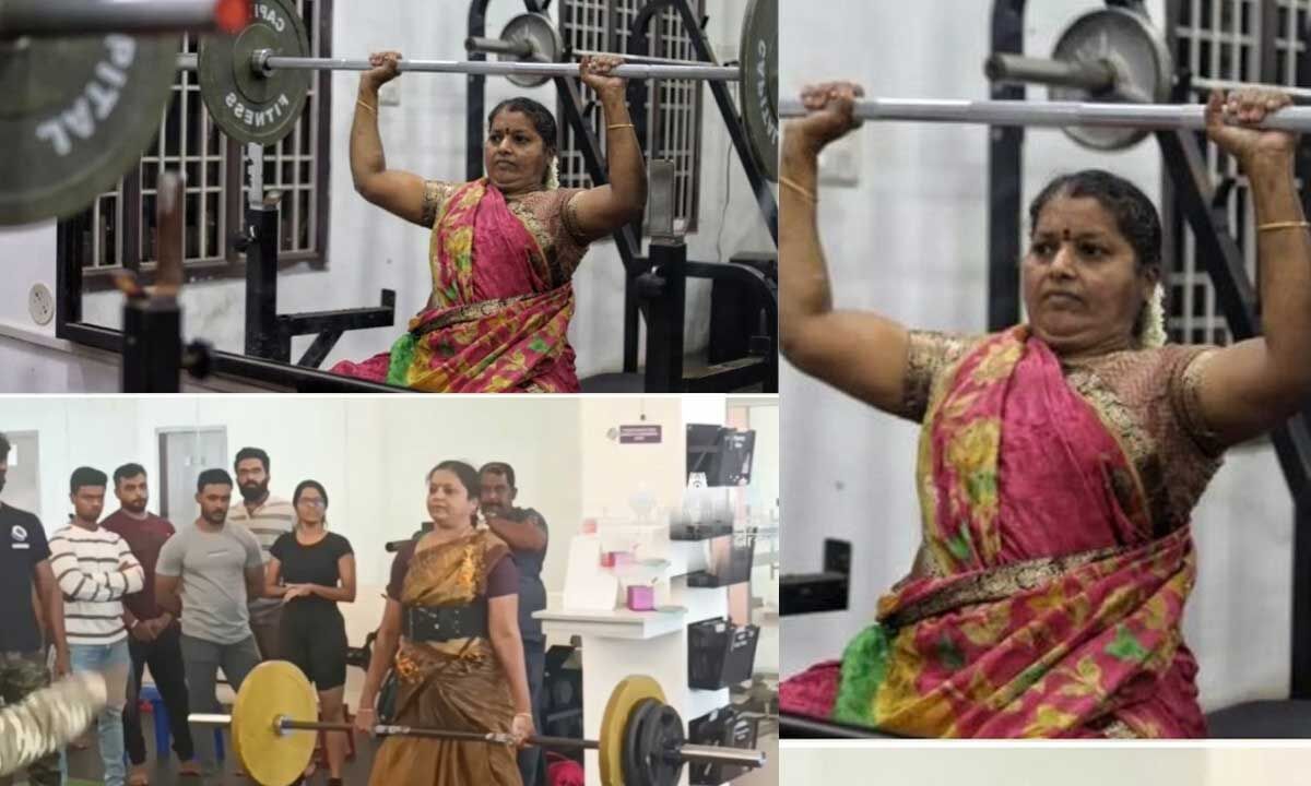 A 56-Year-Old Woman Became An Inspiration Lifting Heavy Things In Saree