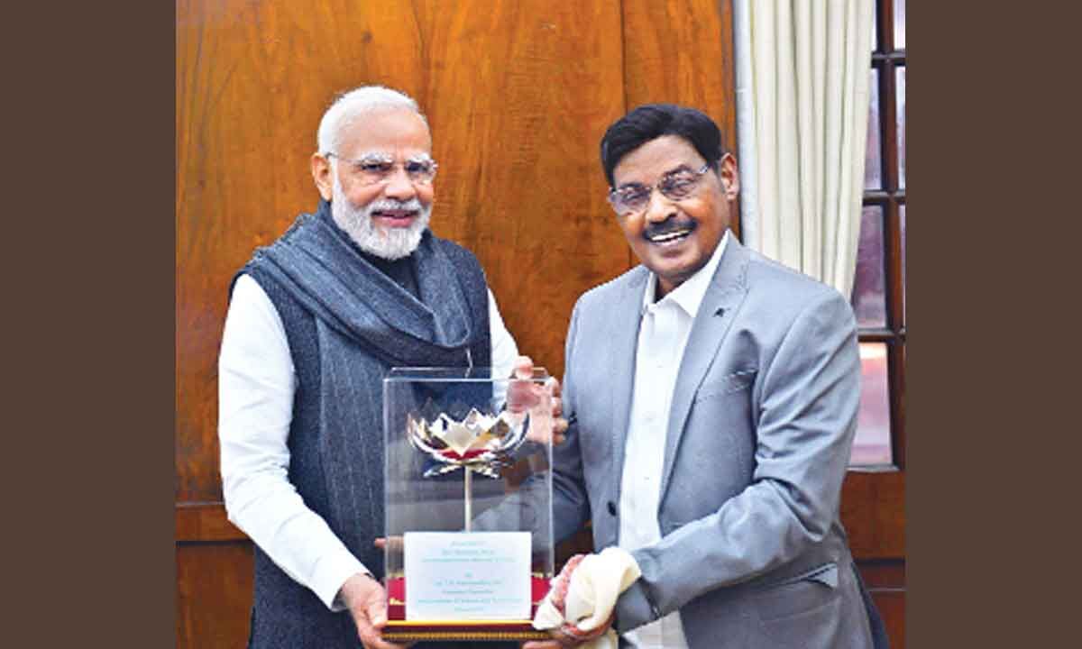 Founder-chancellor of SRM meets PM Modi