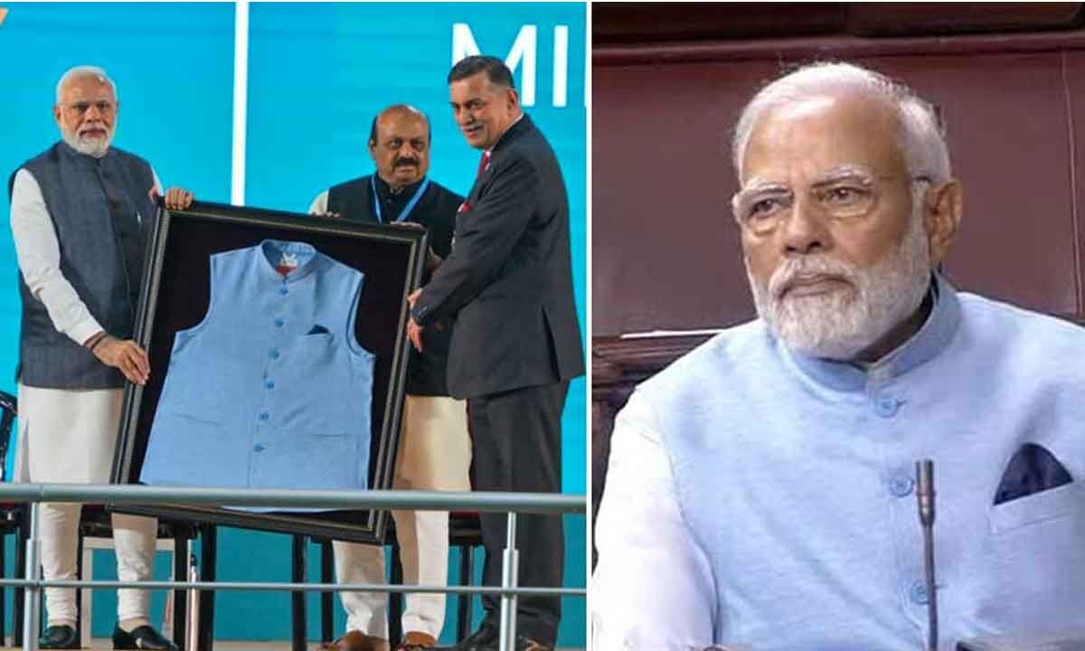 PM Modi wears jacket made of material recycled from plastic bottles