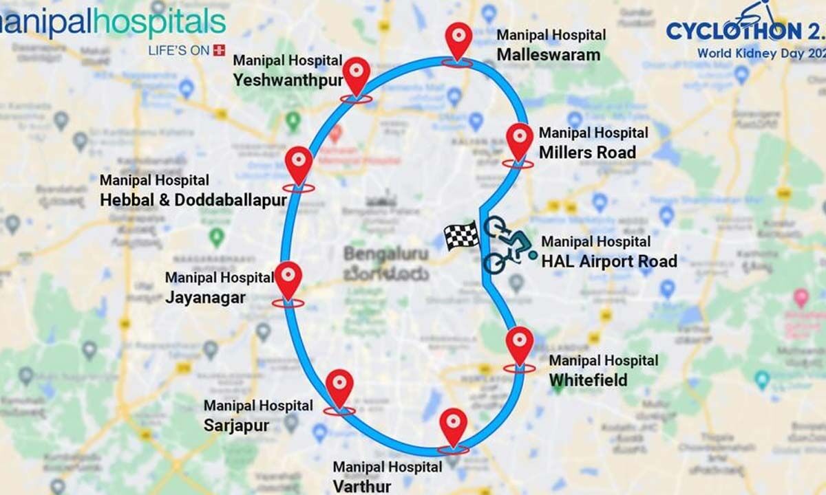 Bean shaped Cyclothon 2.0 held by Manipal Hospital seals spotlight