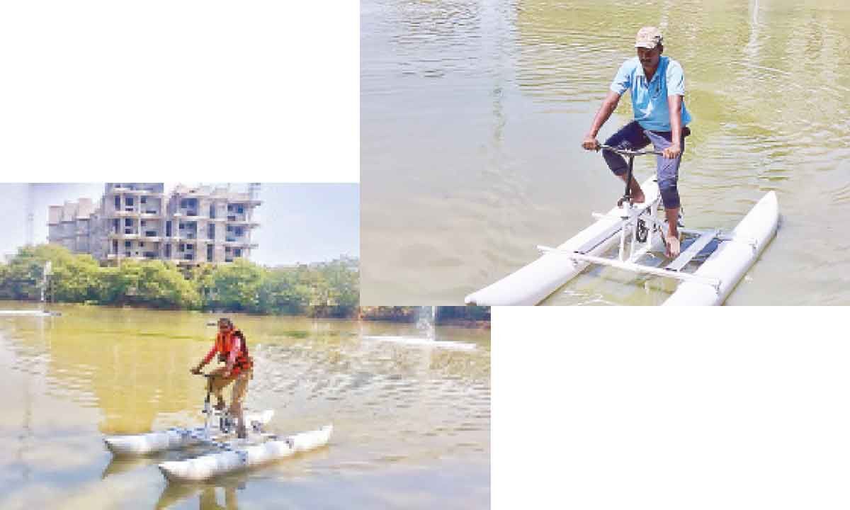 Hyderabad: Neknampur Lake gets 'unique' floating cycle to remove litter