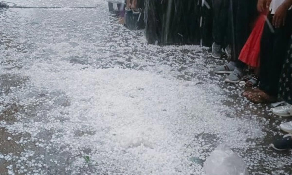 Hailstorm in parts of Hyderabad