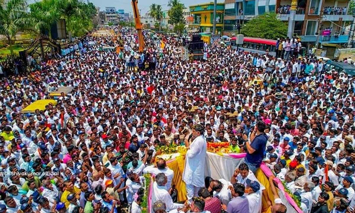 Three strong leaders from Congress, JDS and BJP file nominations