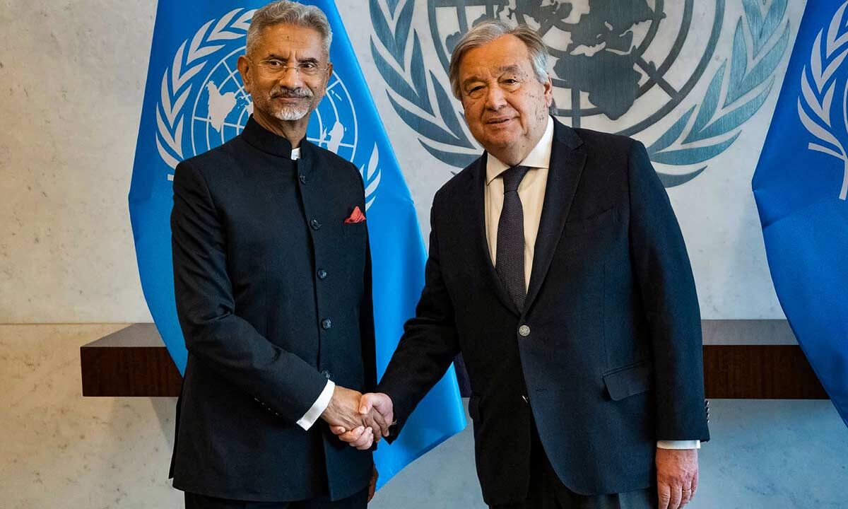 Jaishankar intensifies efforts to protect Indians, meets Guterres