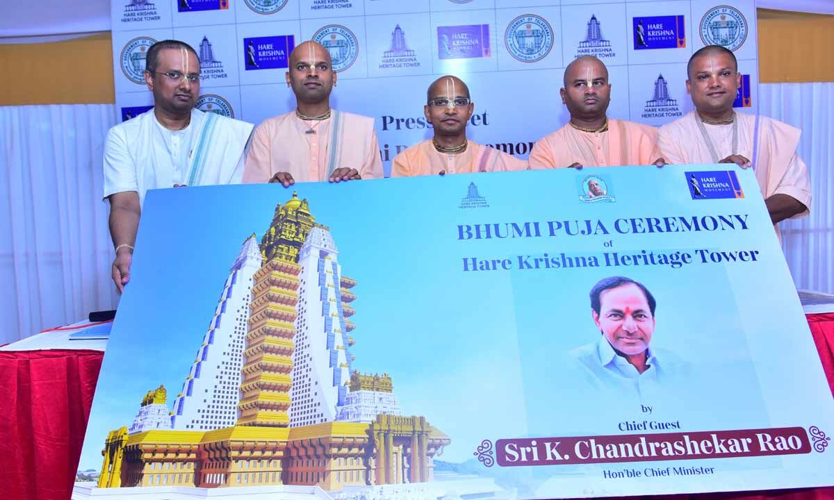 Hyderabad: Bhumi puja for Hare Krishna Heritage Tower on May 8