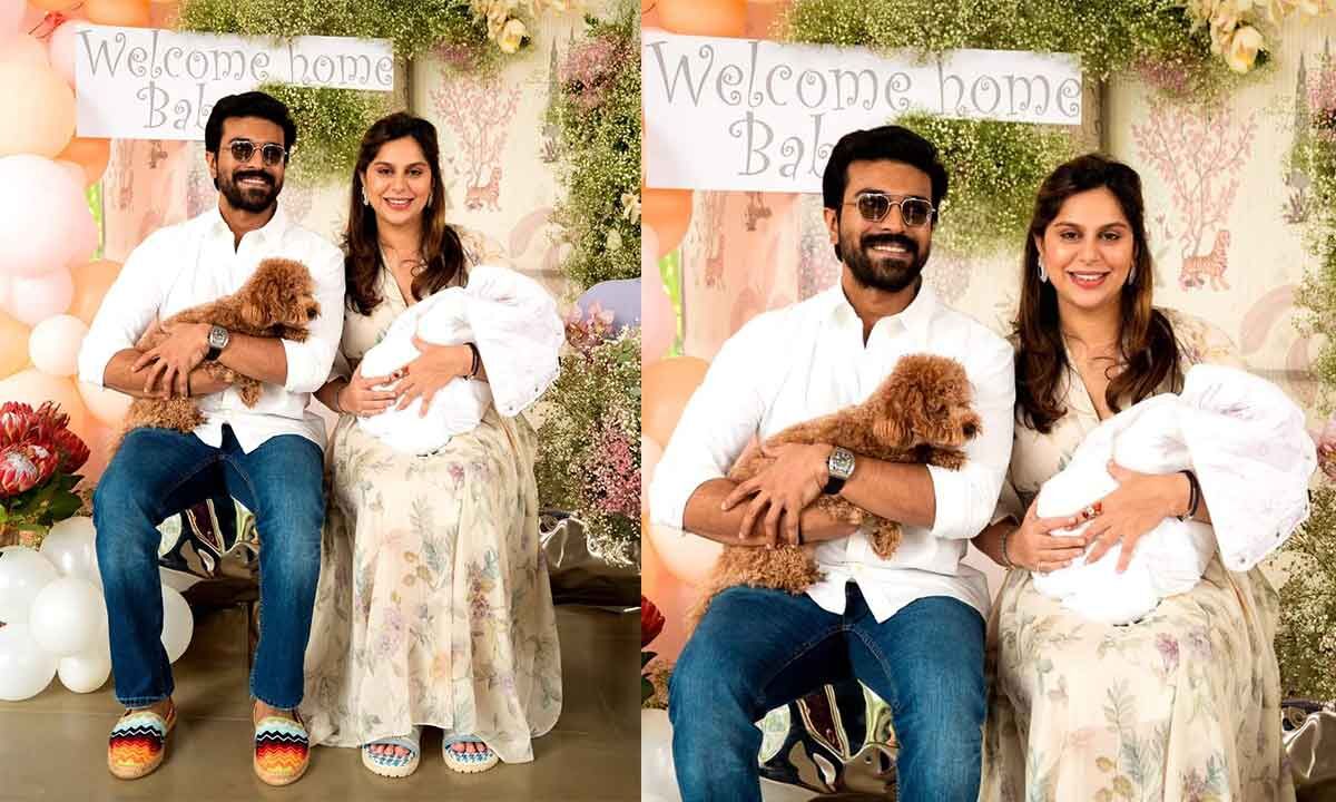 Ram Charan, Upasana poses with little mega princess