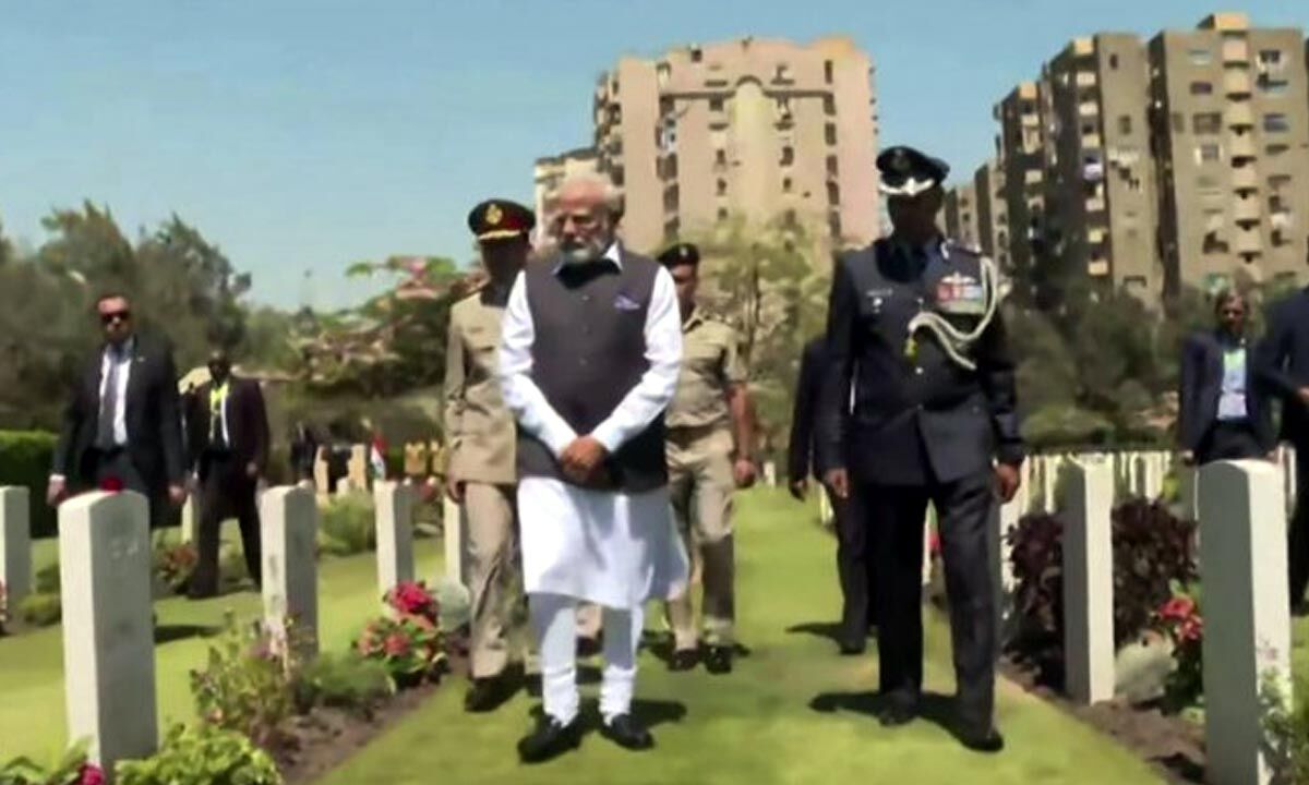 PM Modi Visits Heliopolis War Cemetery