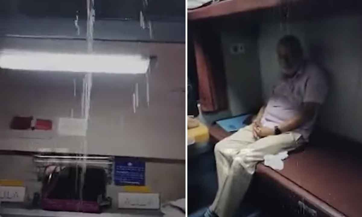 Hyderabad: Rainwater sweeps into Avantika Express train triggers stir ...