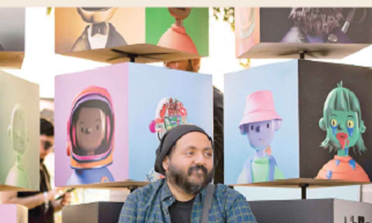 These digital toy faces celebrate whimsical childhood