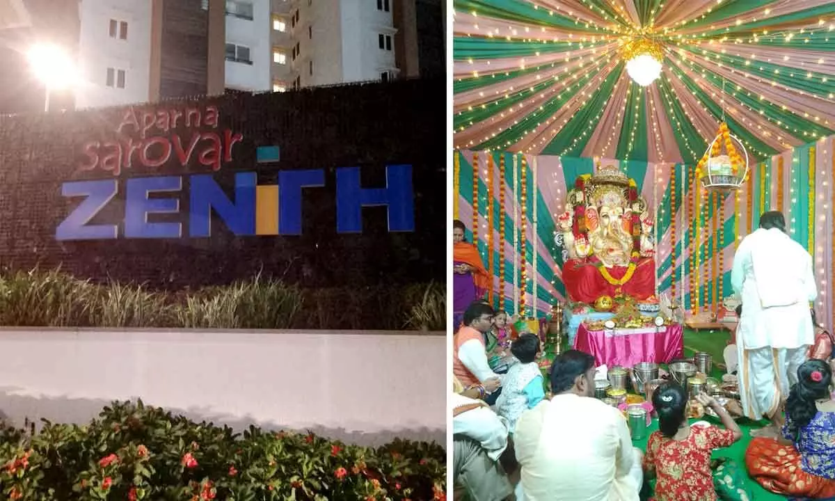 Grand Celebrations Of Ganesh Utsav at Aparna Sarovar Zenith - Nalagandla