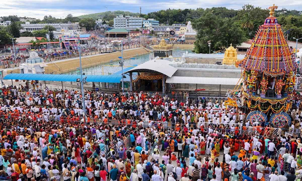 Gaity and religious fervor marks Rathotsavam in Tirumala