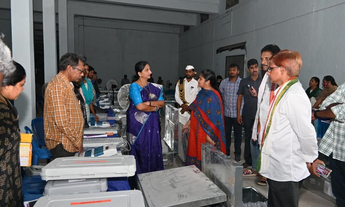 Rajamahendravaram: Officials check EVM, VVPAT other election material