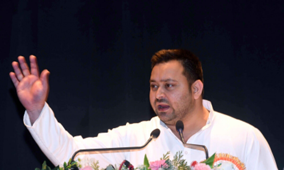 Large poster of Tejaswi as CM outside Rabri Devi’s residence