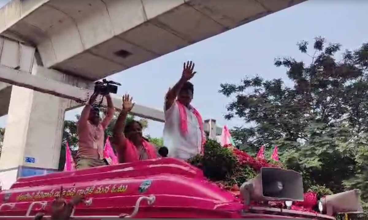 Talasani takes blessings from mother and files nomination from Sanathnagar